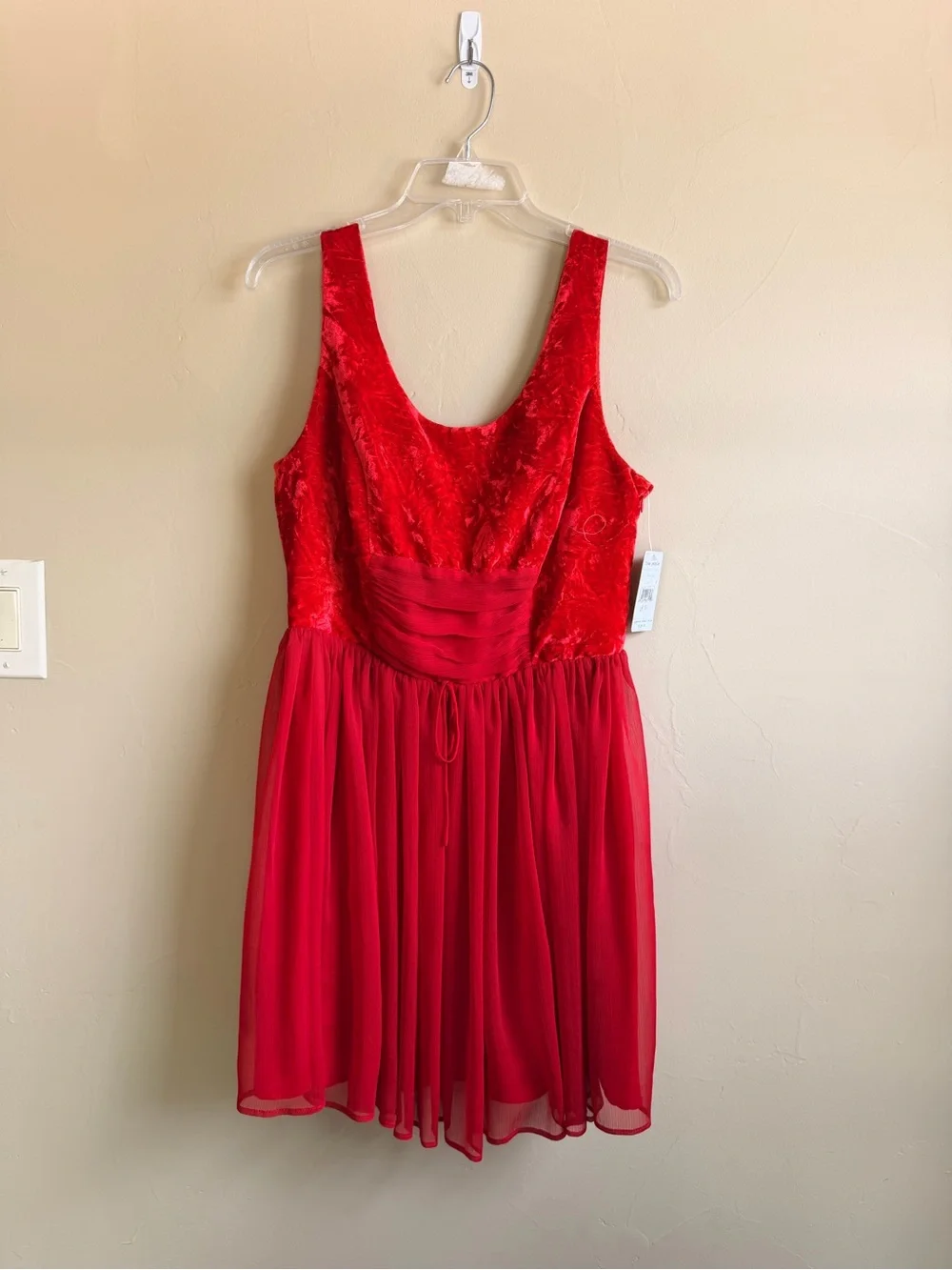 Free People | Dresses | Free People Red Crushed Velvet Tank Dress ...
